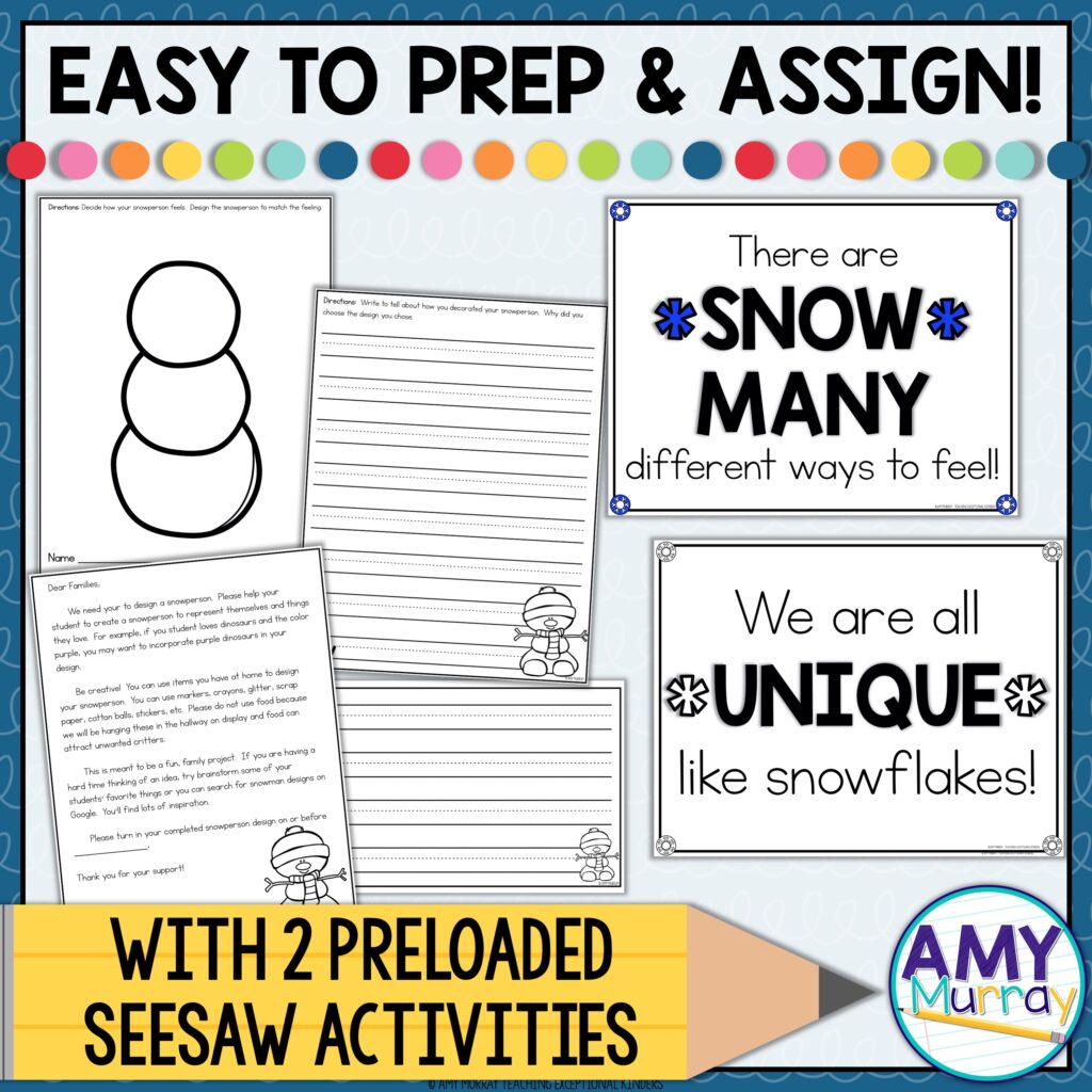 Design a Snowman Project and Seesaw Activities for Distance Learning ...