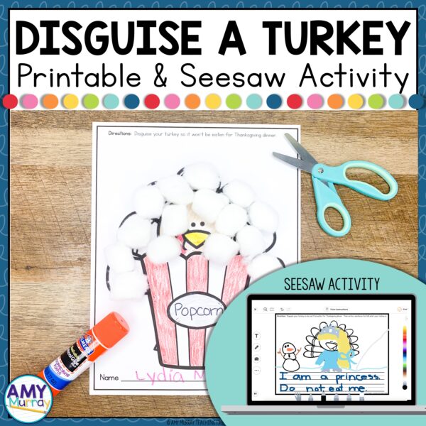 Disguise a Turkey Craft Project with Seesaw Activity for Distance ...