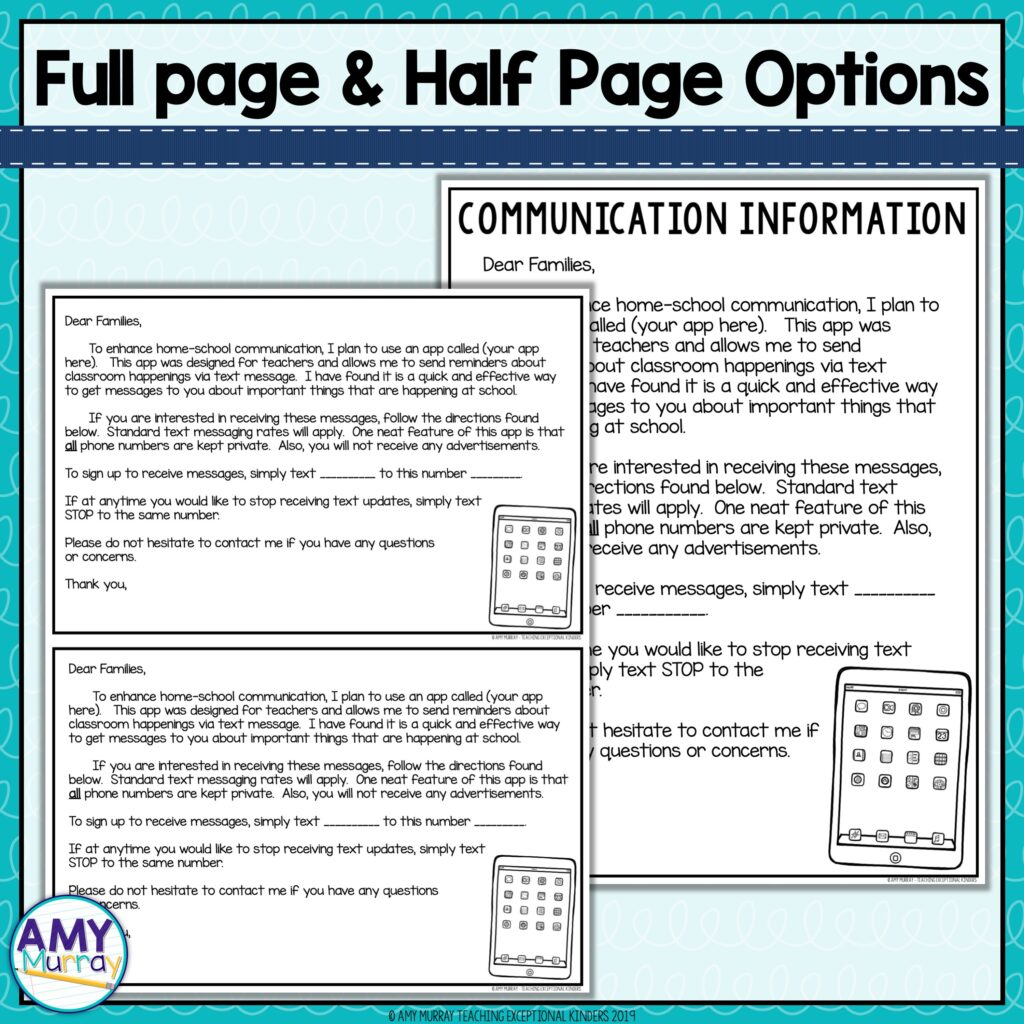 Parent Communication App Editable Letter Template - Teaching ...