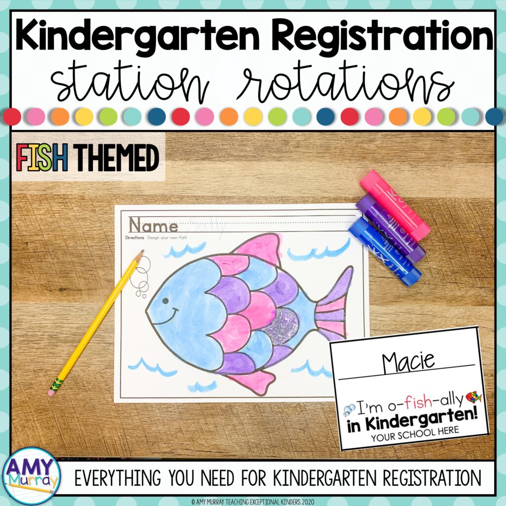 Kindergarten Station Rotations for Registration or Orientation Fish ...