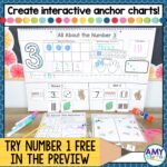 Numbers 1 - 10 Anchor Charts and Interactive Worksheets - Teaching ...