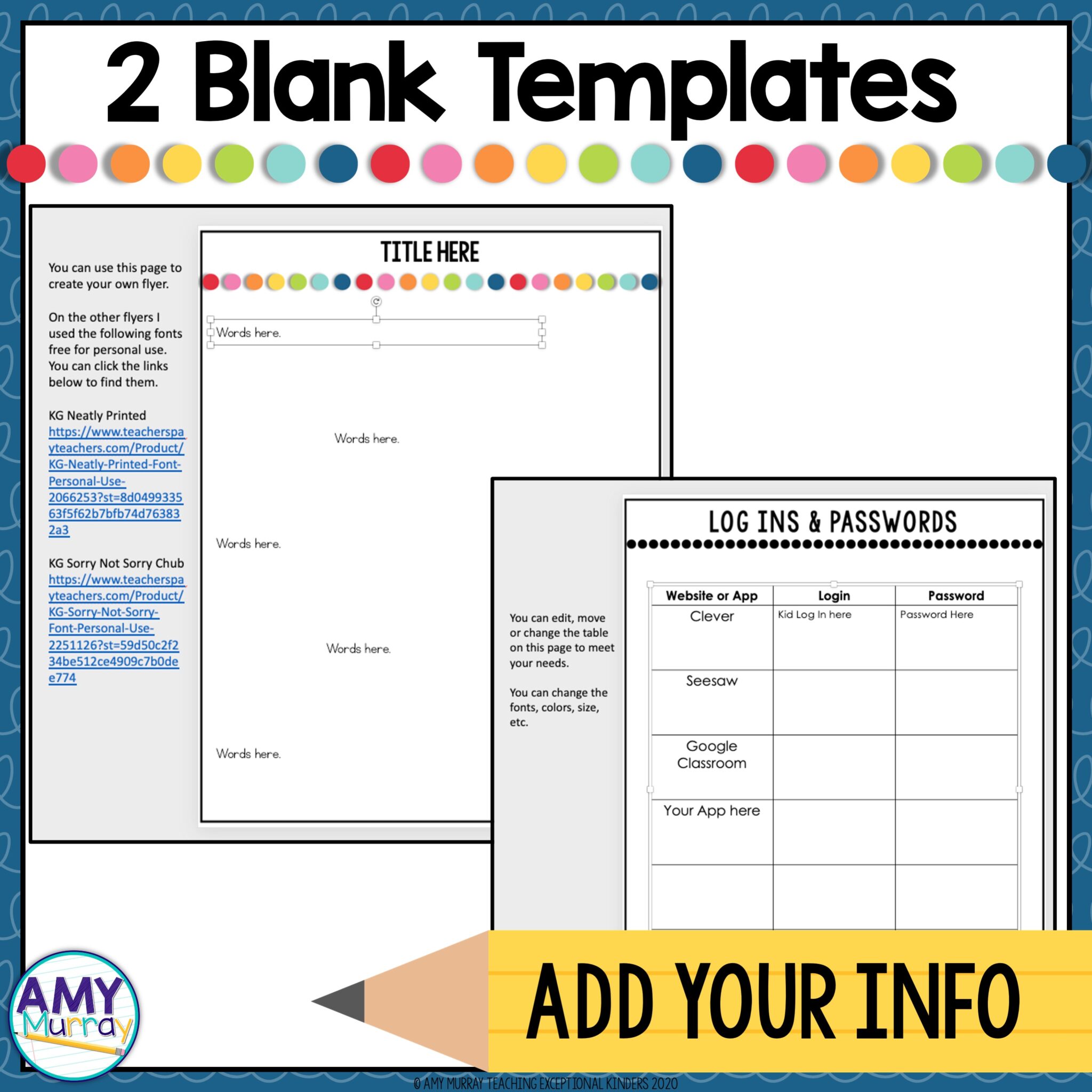 Parent Information Handouts to Send Home for Kindergarten - Teaching ...
