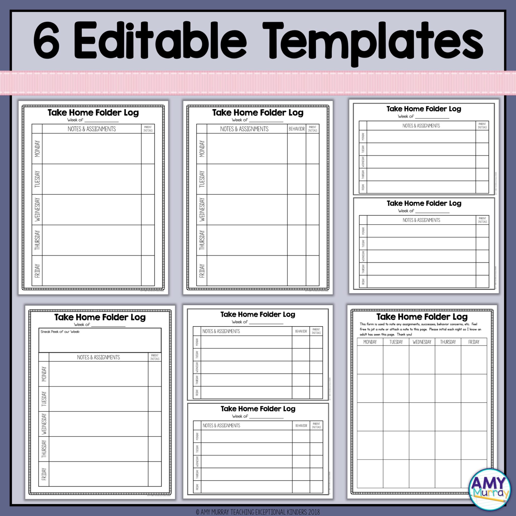 Daily Communication Log and Take Home Folder Cover - Teaching ...