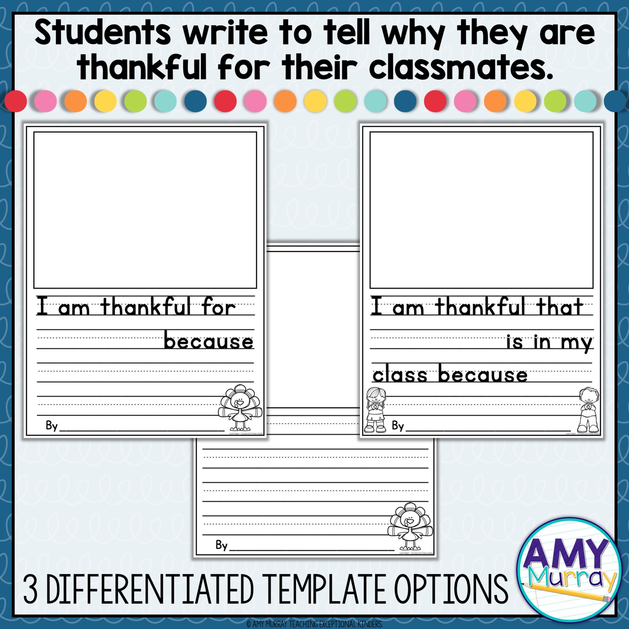 Thankful Writing Prompts Class Book and Digital Activity for Seesaw ...