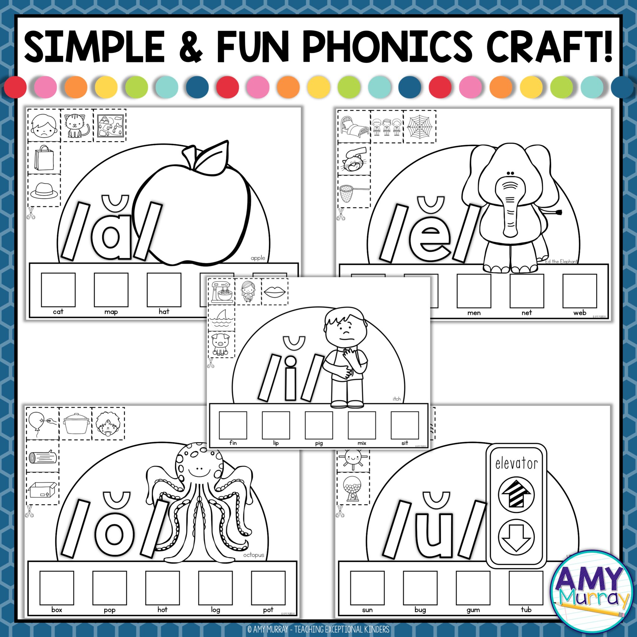 Short Vowel Hats Crafts and CVC Crowns - Teaching Exceptional Kinders