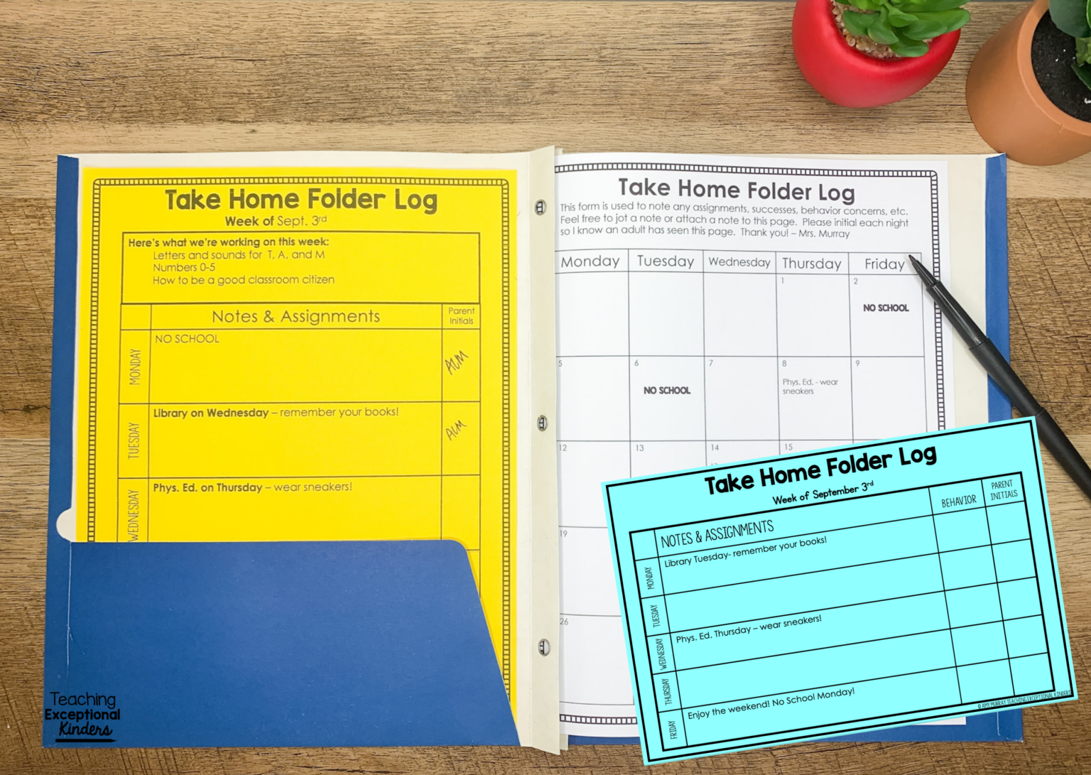Helpful Tips for Kindergarten Take Home Folders - Teaching Exceptional ...