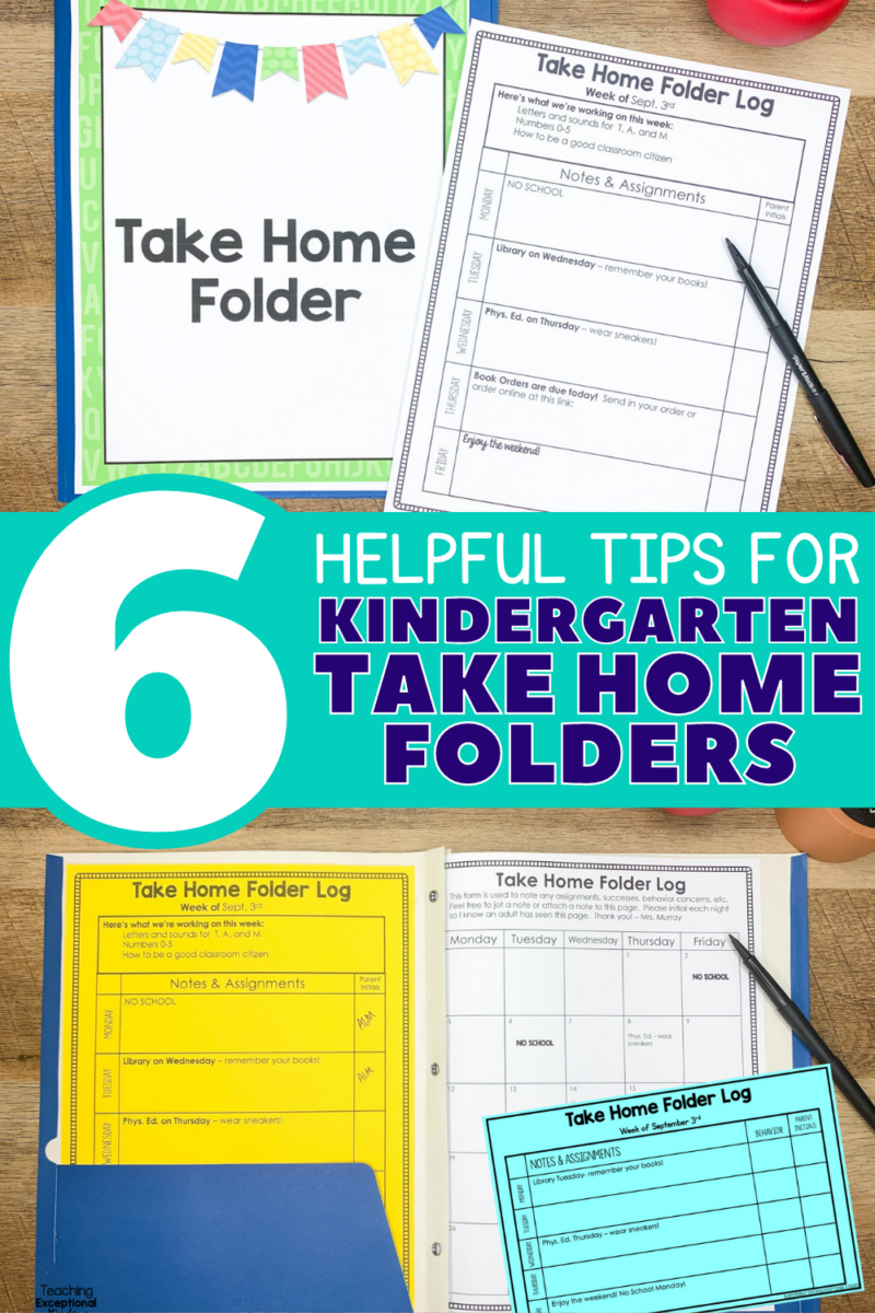 Helpful Tips for Kindergarten Take Home Folders - Teaching Exceptional ...
