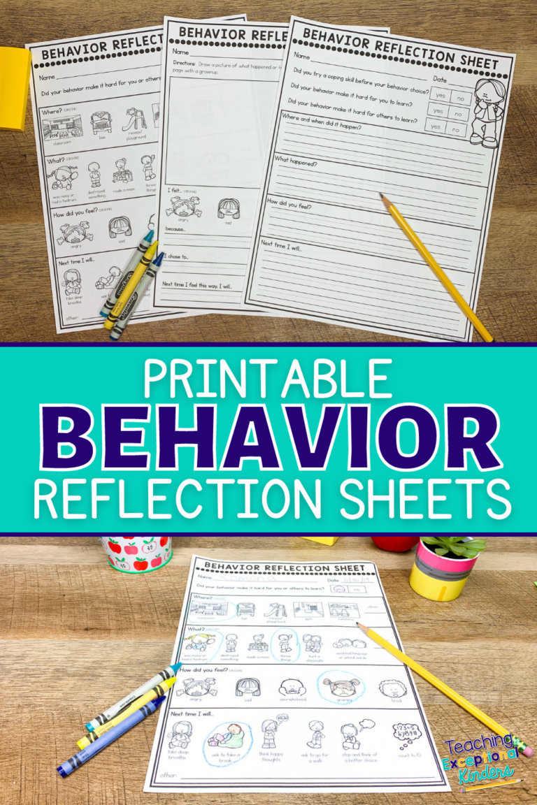 7 Helpful Tips for Using Behavior Reflection Sheets - Teaching ...