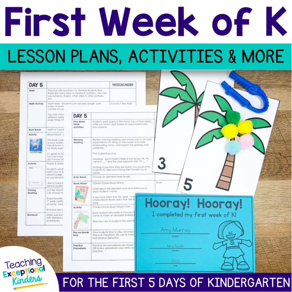First Week Of Kindergarten Lesson Plans And Activity Ideas Teaching First Week Of Kindergarten Lesson Plans And Activity Ideas Teaching