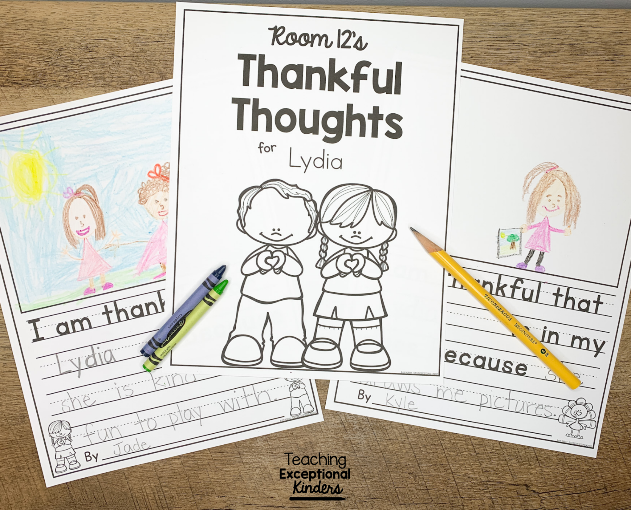 Thankful Writing Project for Kindergarten - Teaching Exceptional Kinders