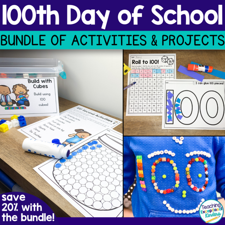 100th Day of School Ideas for Kindergarten - Teaching Exceptional Kinders