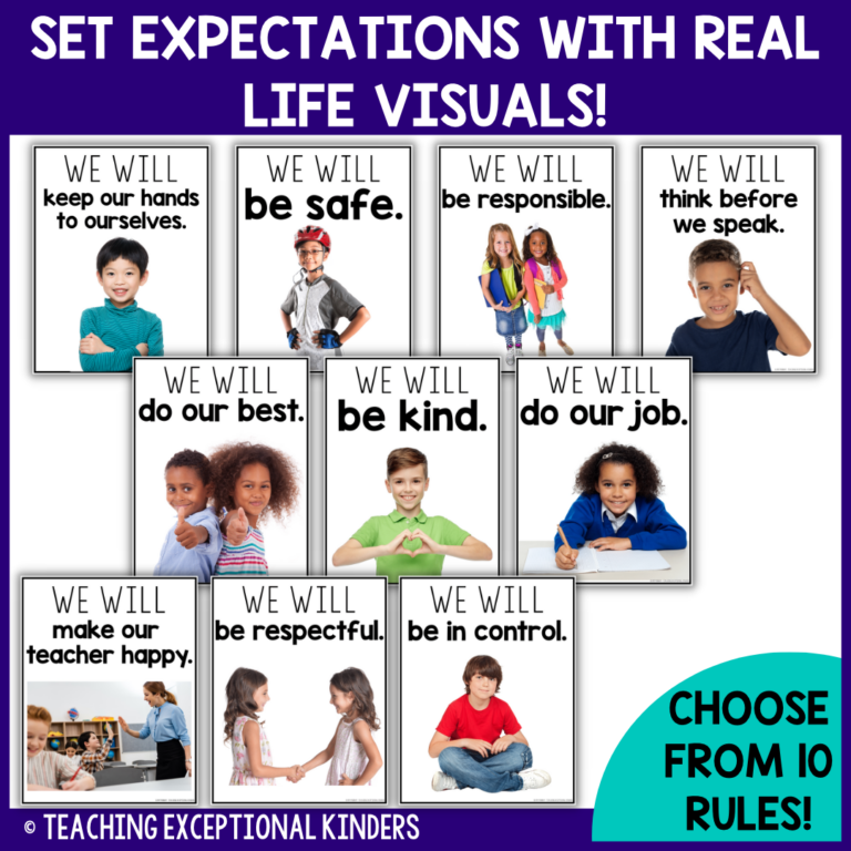 Classroom Rules Posters Photo Version - Teaching Exceptional Kinders
