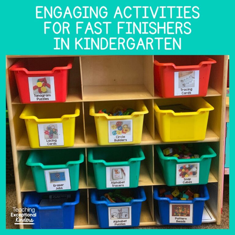 Engaging Activities for Fast Finishers in Kindergarten - Teaching ...