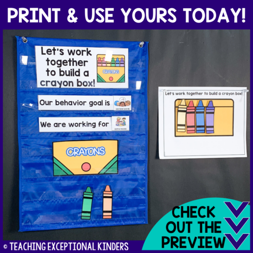 Build-a-Reward Whole Class Incentive Behavior Chart Crayon Box Version ...