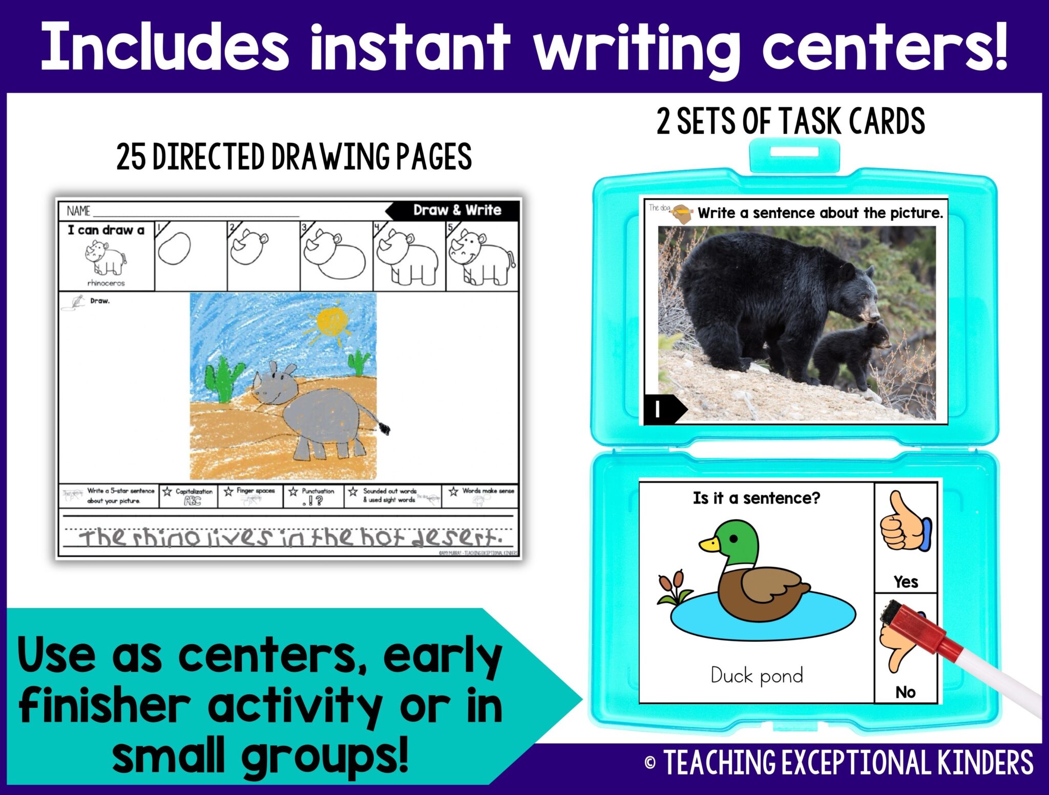 Sentence Writing Unit Bundle - Teaching Exceptional Kinders