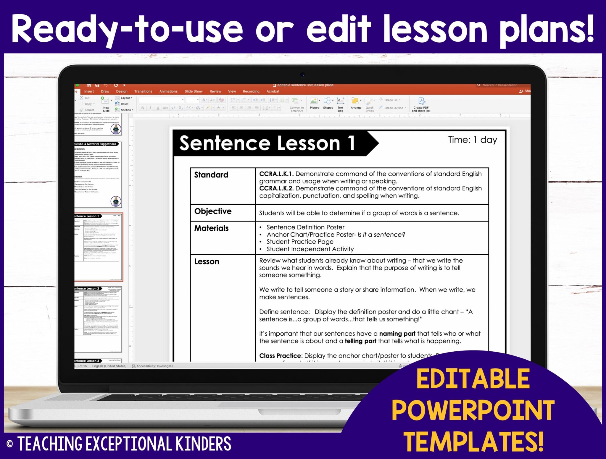 Sentence Writing Unit Bundle - Teaching Exceptional Kinders
