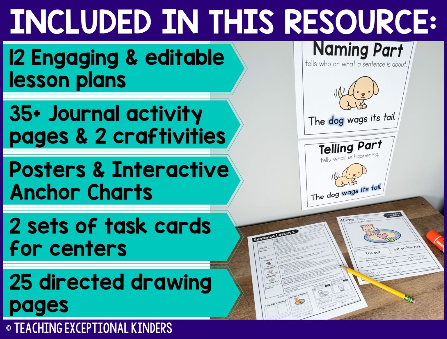 Sentence Writing Unit Bundle - Teaching Exceptional Kinders