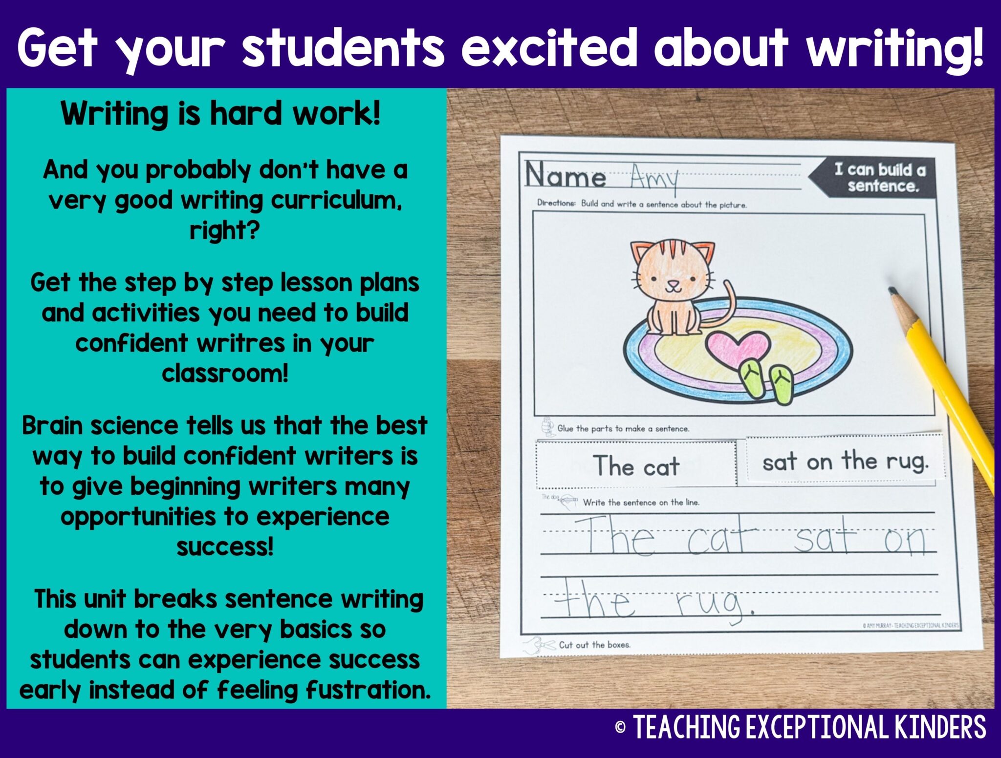 Sentence Writing Unit Bundle - Teaching Exceptional Kinders