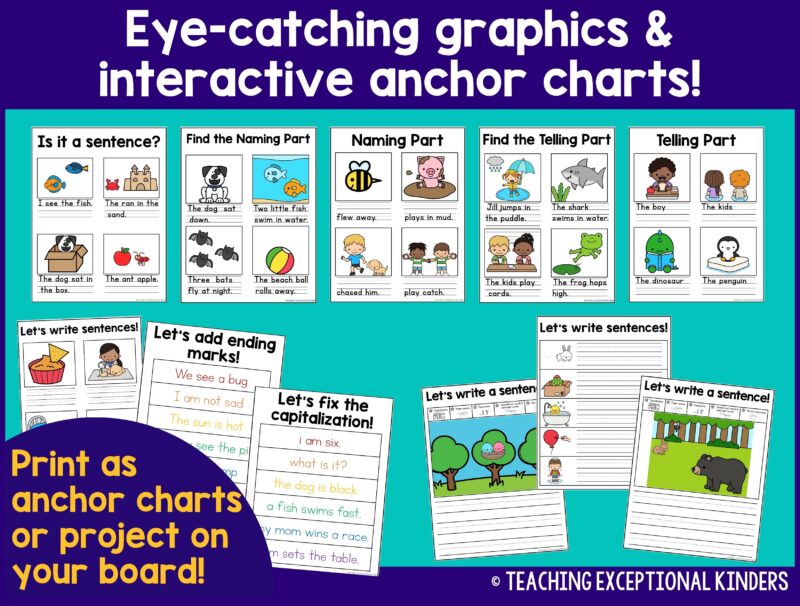 Sentence Writing Unit Bundle - Teaching Exceptional Kinders