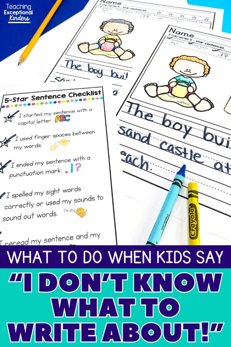 What to Do When Kids Say “I Don’t Know What to Write About!” - Teaching ...