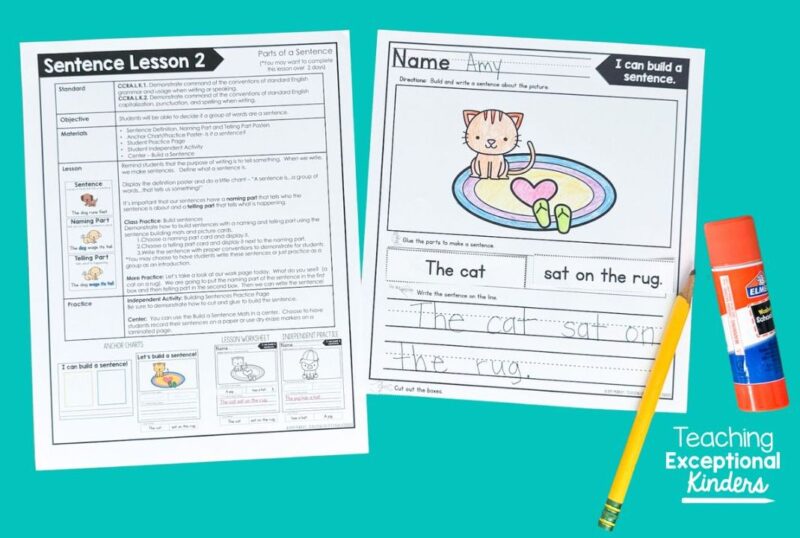 Peek Inside a Kindergarten Sentence Writing Unit - Teaching Exceptional ...