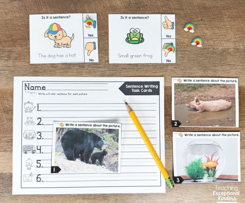 Peek Inside a Kindergarten Sentence Writing Unit - Teaching Exceptional ...
