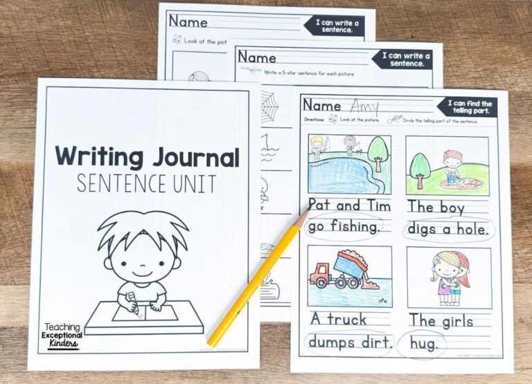 Peek Inside a Kindergarten Sentence Writing Unit - Teaching Exceptional ...