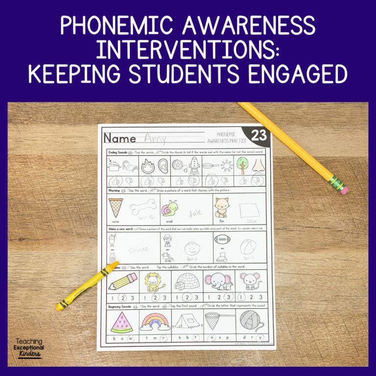 Phonemic Awareness Interventions: Keeping Students Engaged - Teaching ...