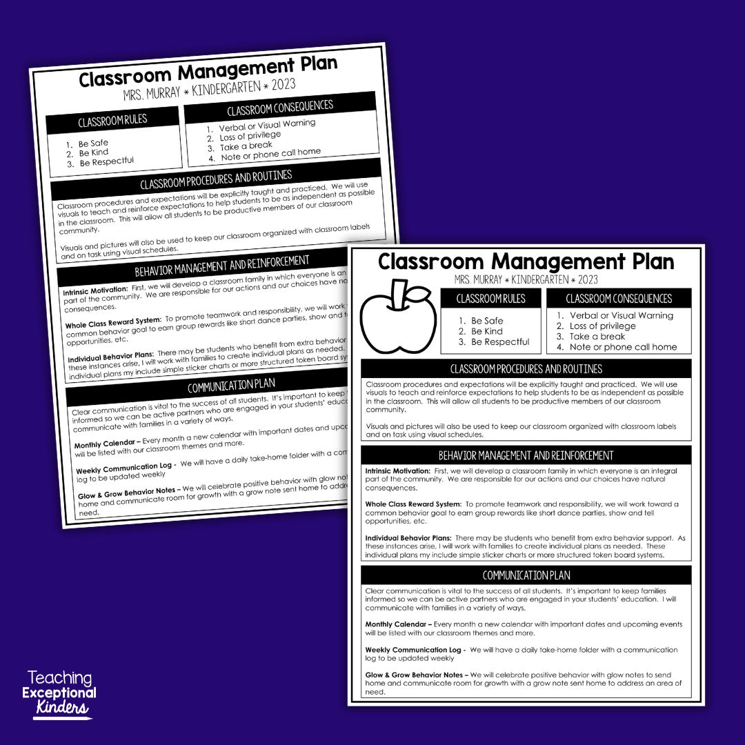Tips for Creating a Kindergarten Classroom Management Plan - Teaching ...