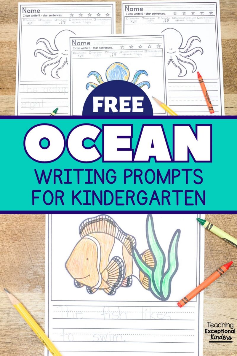 Free Ocean Writing Prompts for Kindergarten - Teaching Exceptional Kinders